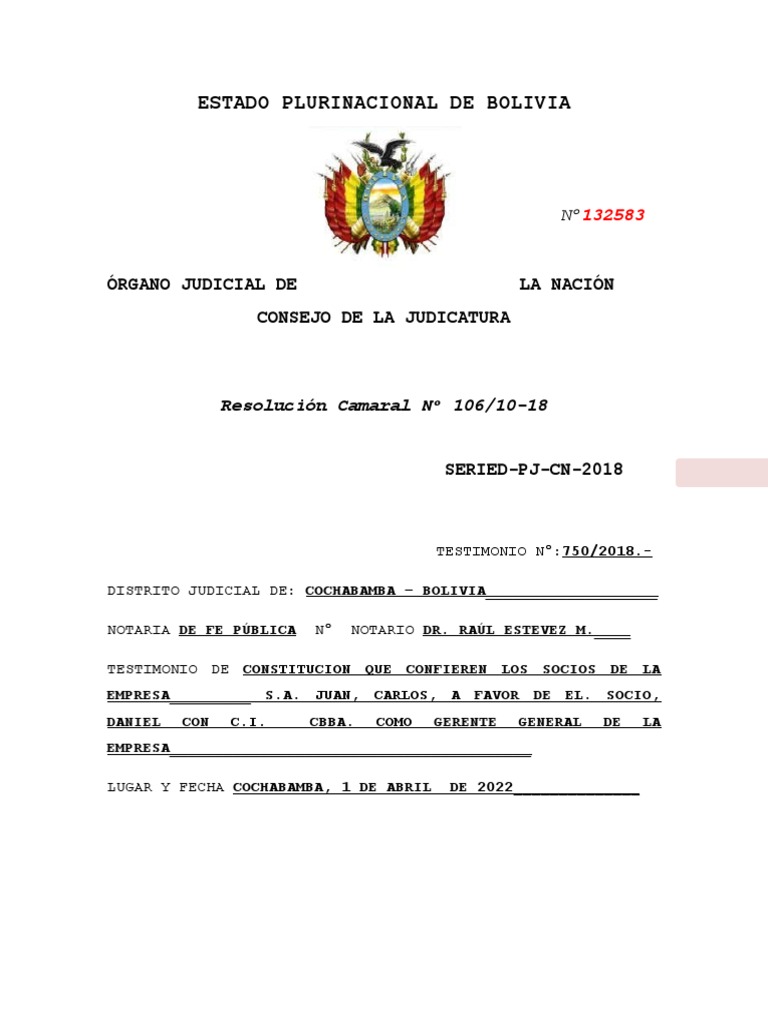 Acta de Testimonio | PDF