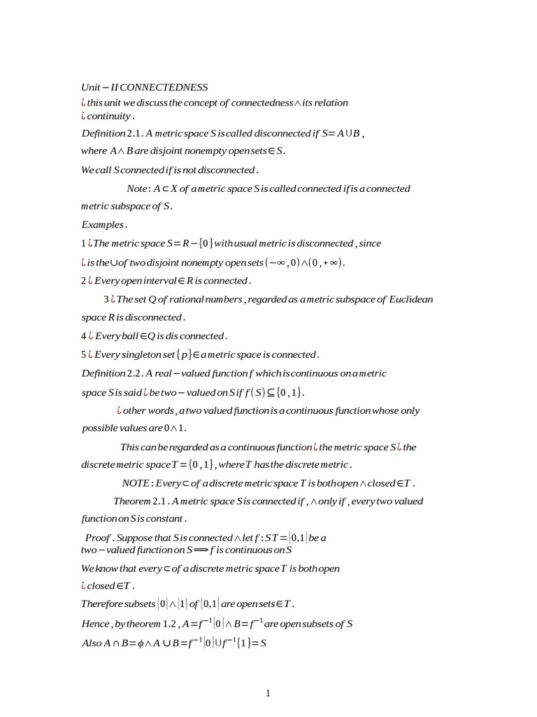 Unit II | PDF | Metric Space | Continuous Function
