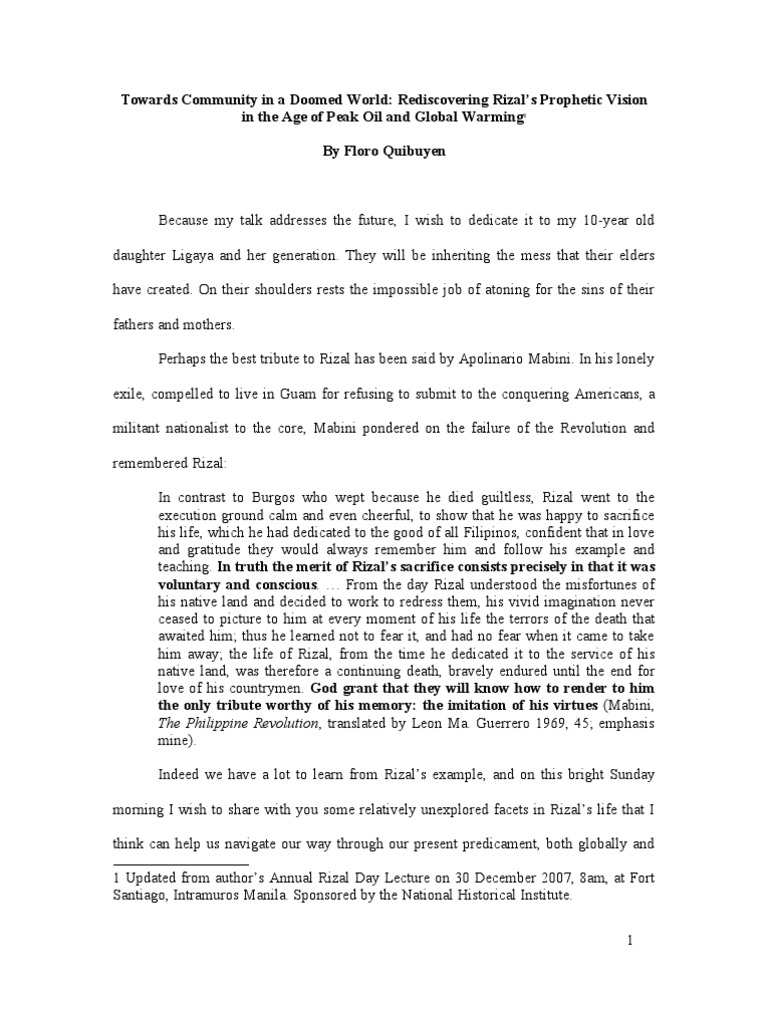 Community in A Doomed World (Dr. Floro Quibuyen) | PDF | Polynesia | Cuba