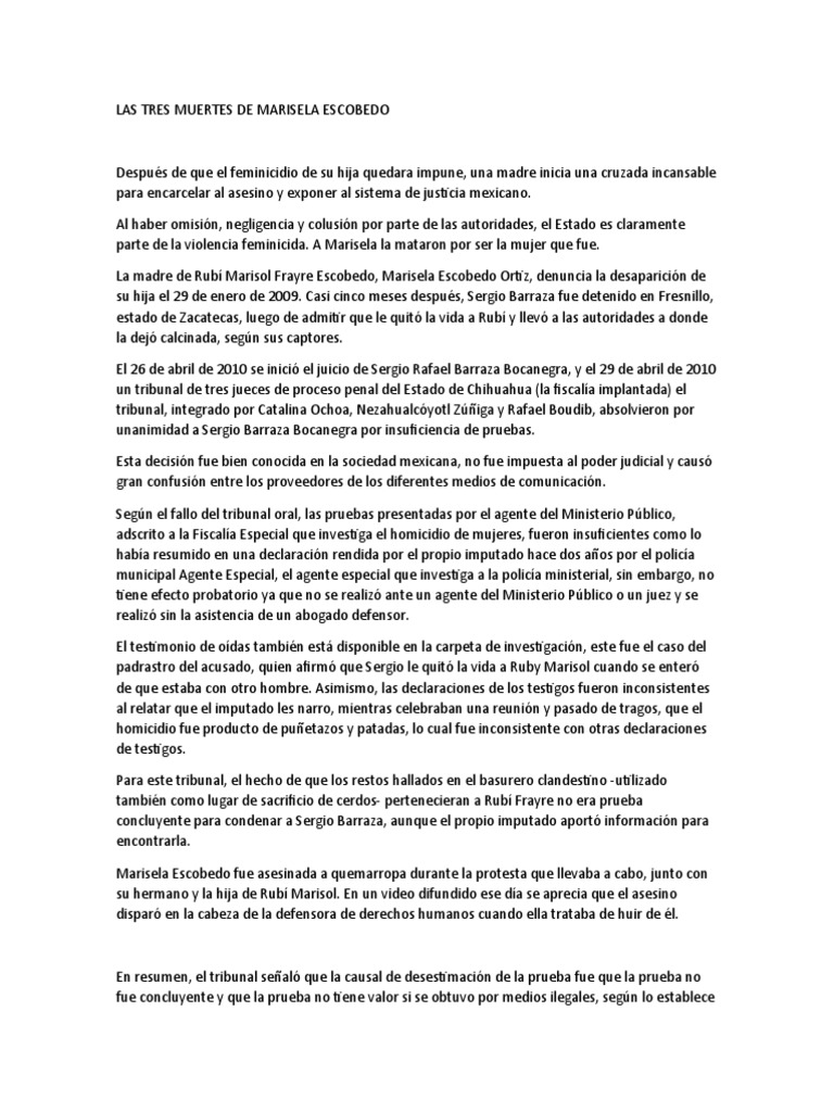 Las Tres Muertes de Marisela Escobed1 | PDF