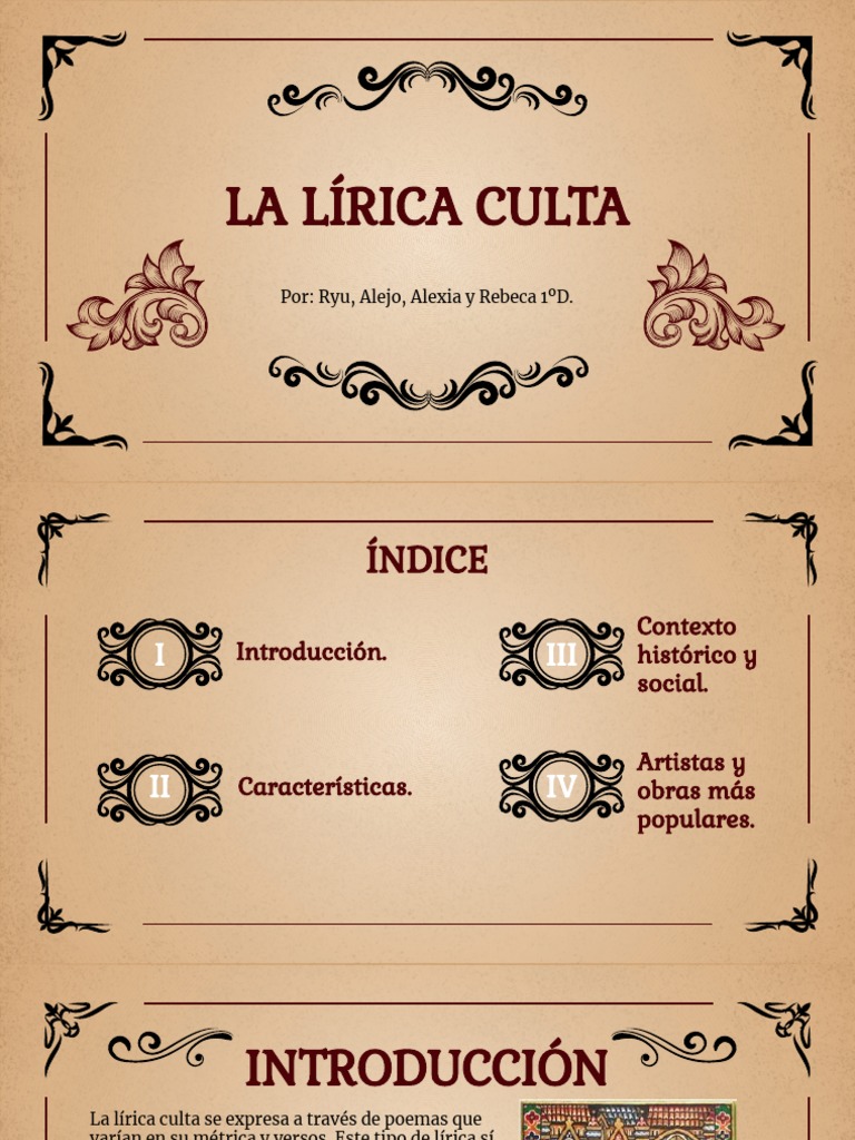 Lírica Culta | PDF | Poesía
