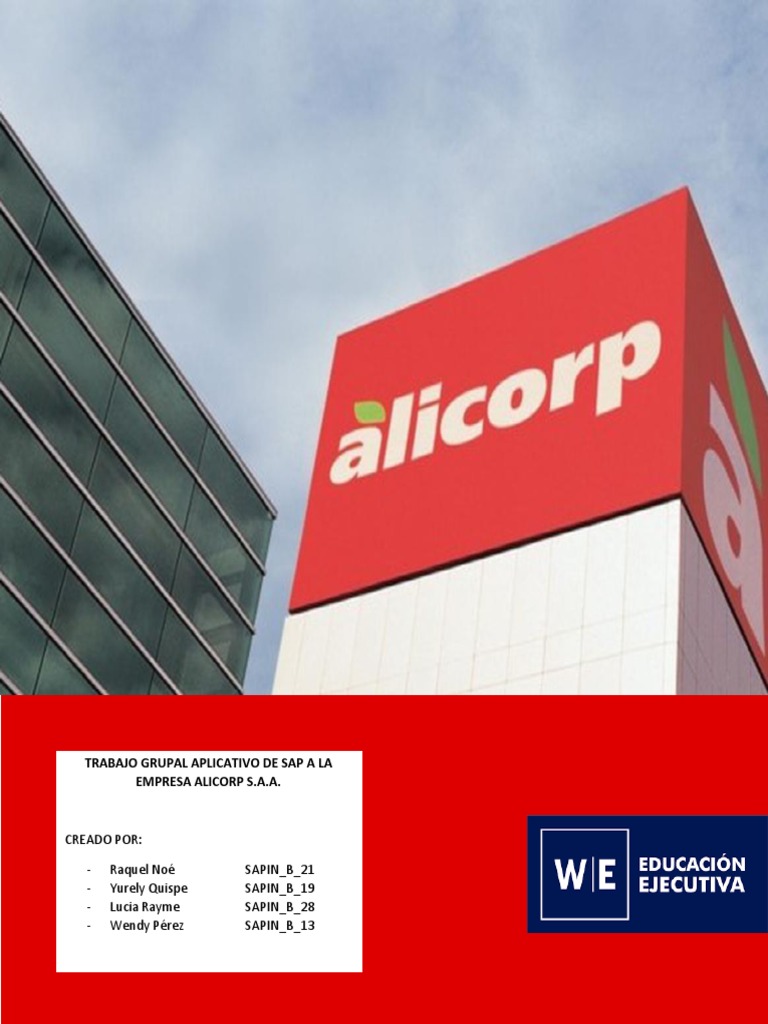 Proyecto Final Aplicativo de Sap Integral A La Empresa Alicorp - Id (13,19,21, 28) | PDF ...