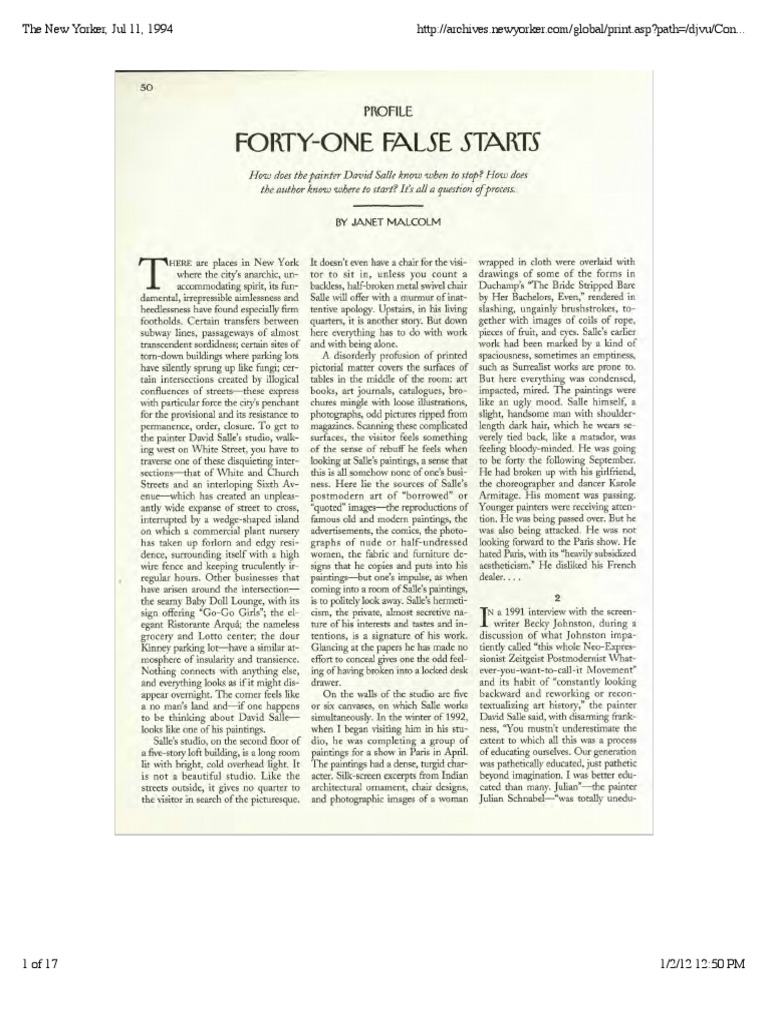 Malcolm 41+False+Starts | PDF