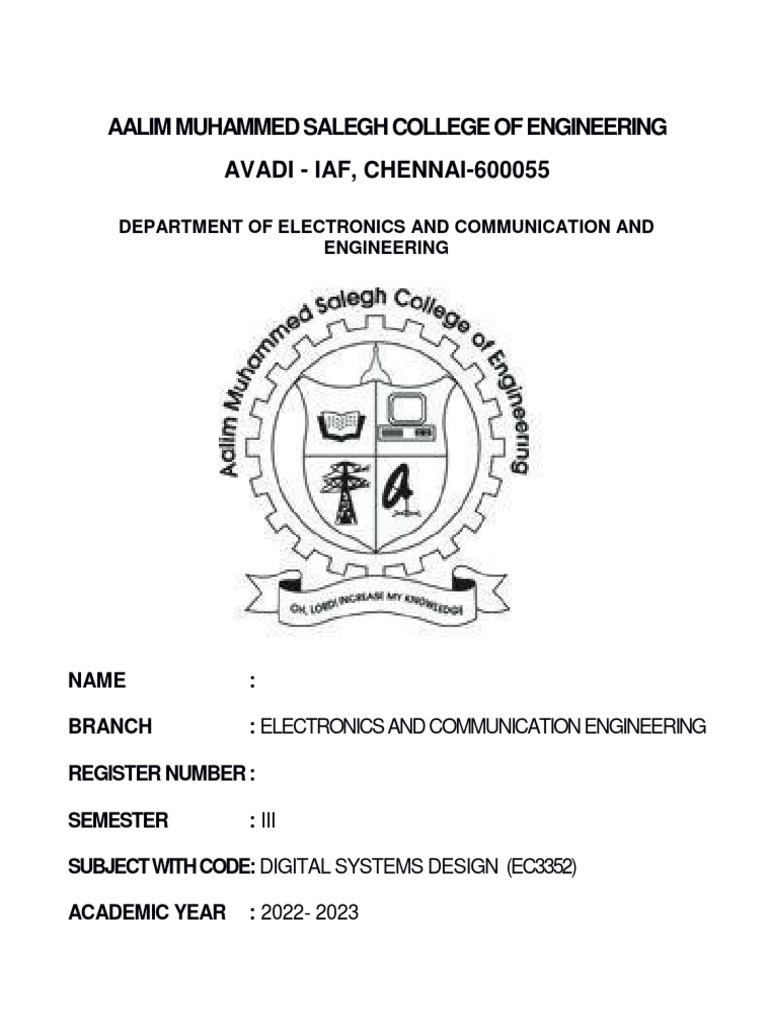 EC3352-DSD-Record Notebook - Final | PDF | Logic Gate | Electronic Design