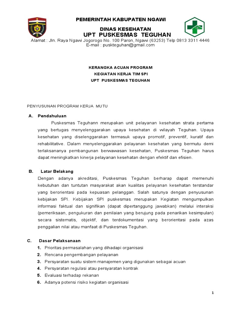 KAK PROGRAM KERJA Spi | PDF | Karier & Perkembangan | Bisnis