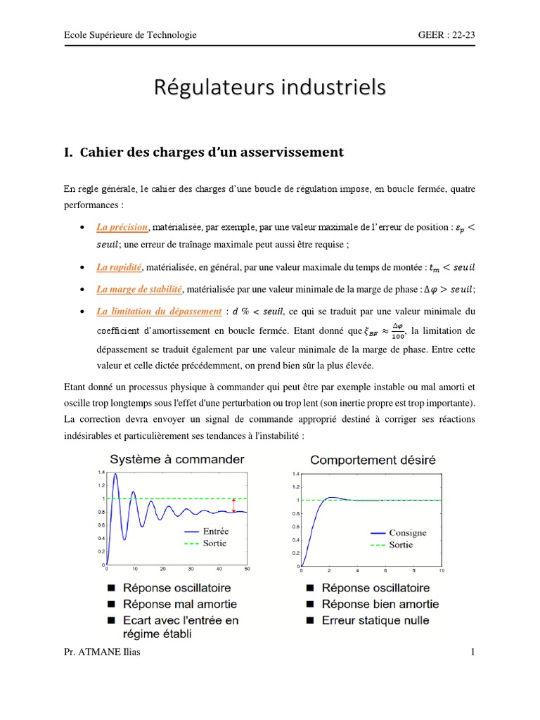 Régulateurs Automatiques en Systèmes Asservis | PDF | Électricité ...