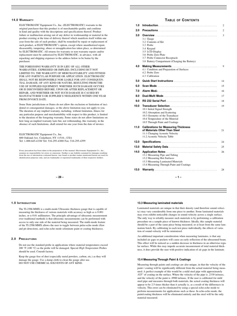 Check Line MMX-6 Manual TI-25M-MMX | PDF | Calibration | Pipe (Fluid ...