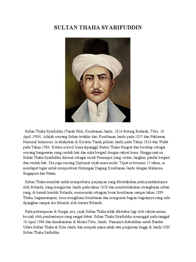 SULTAN THAHA SY-WPS Office | PDF | Sejarah