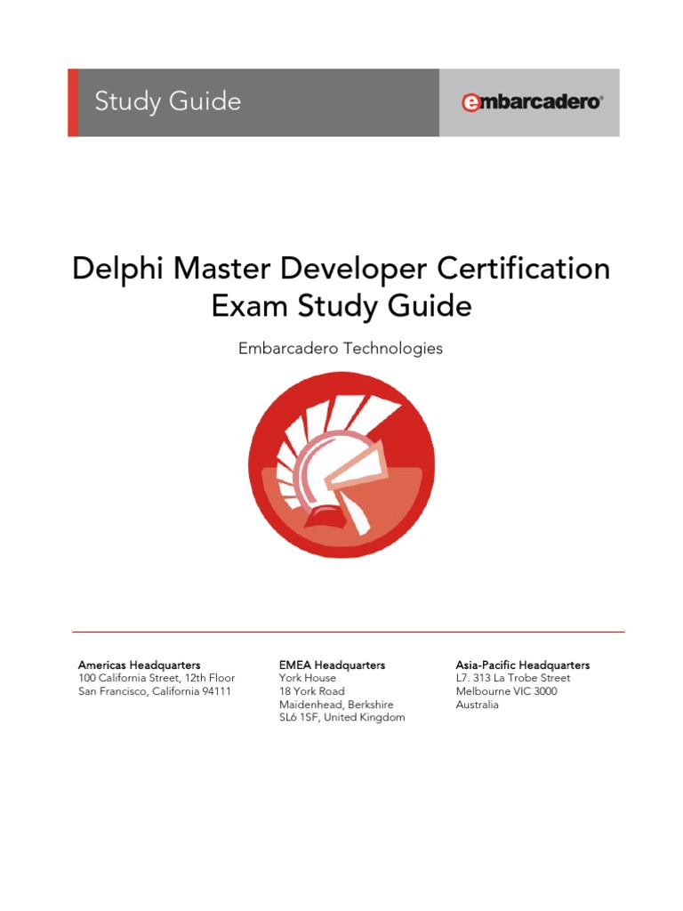Delphi Master Developer Certification Study Guide | PDF | Xml | Method (Computer Programming)