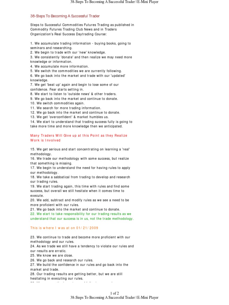 38-Steps To Becoming A Successful Trader | PDF | Cognition | Business