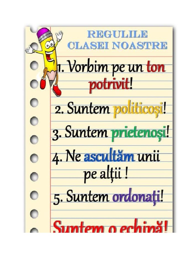 Regulile Clasei Poster | PDF