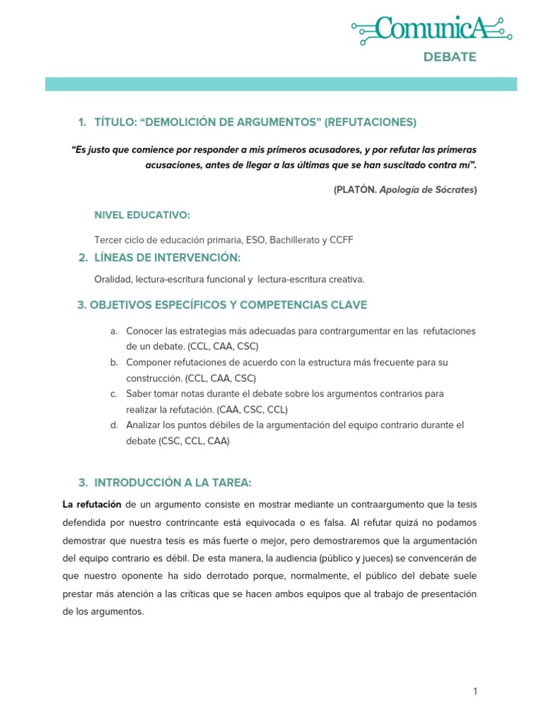 Demolición de Argumentos. Refutaciones | PDF | Argumento | Falacia