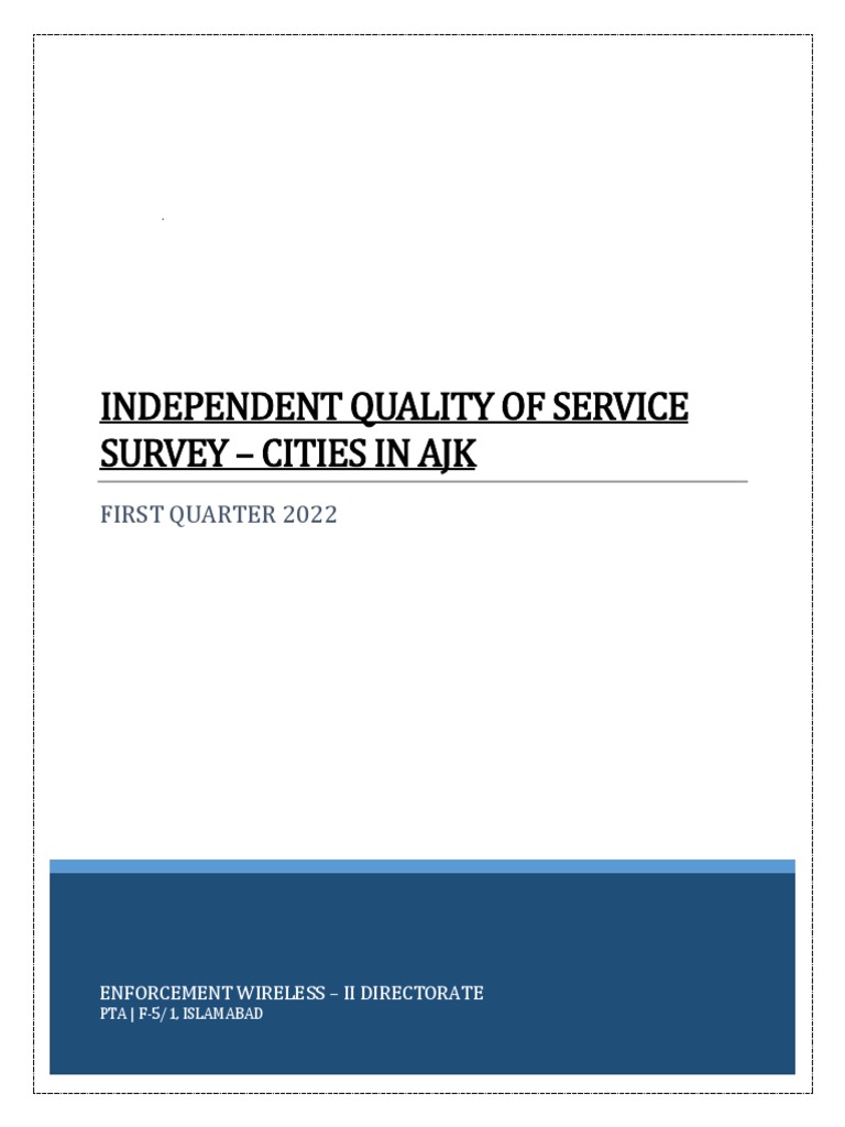 Qos Survey Report Cities Ajk 21062022 | PDF | Quality Of Service | 4 G