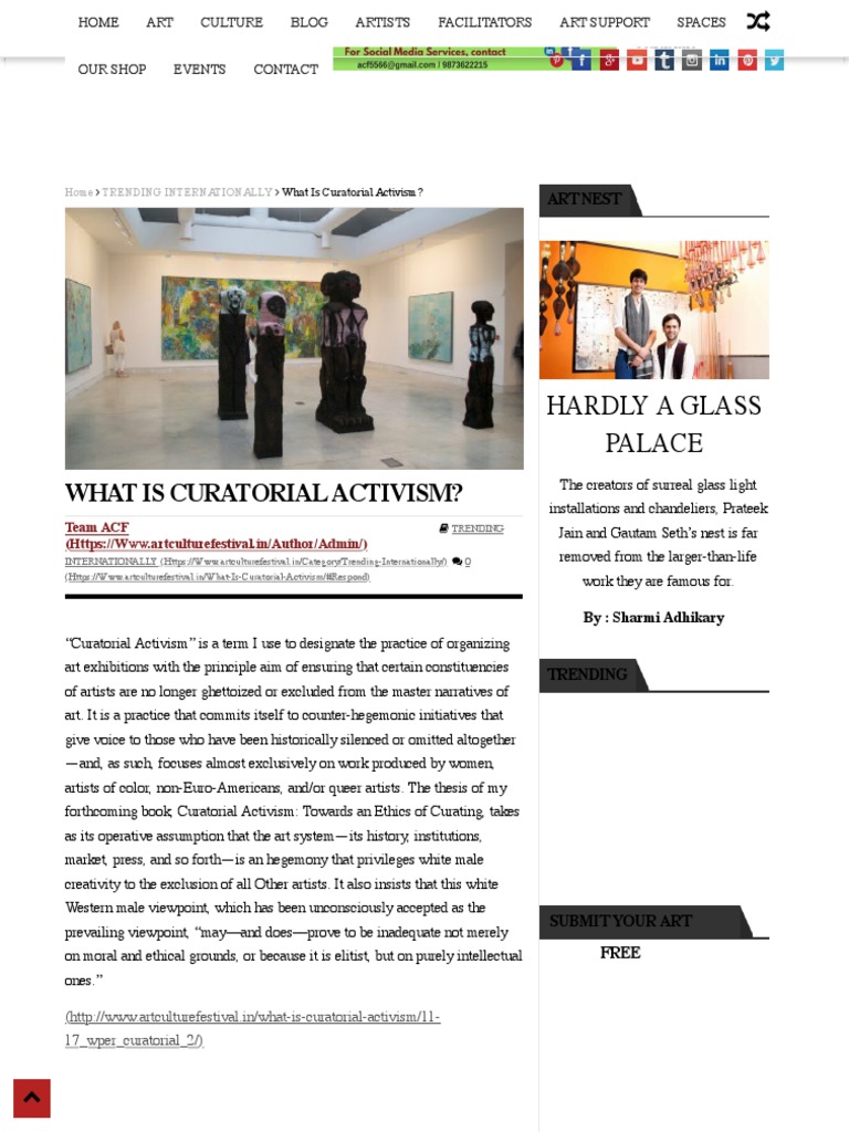 What Is Curatorial Activism | PDF | Curator | Sexism