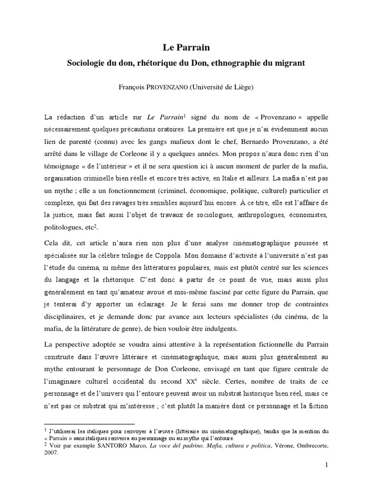 Provenzano Corleone Article V1 | PDF