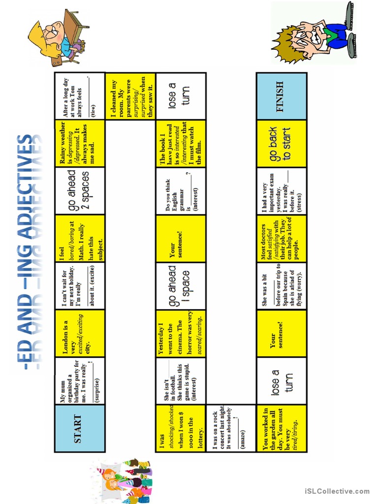 Ed - Ing Adjectives Board Game | PDF