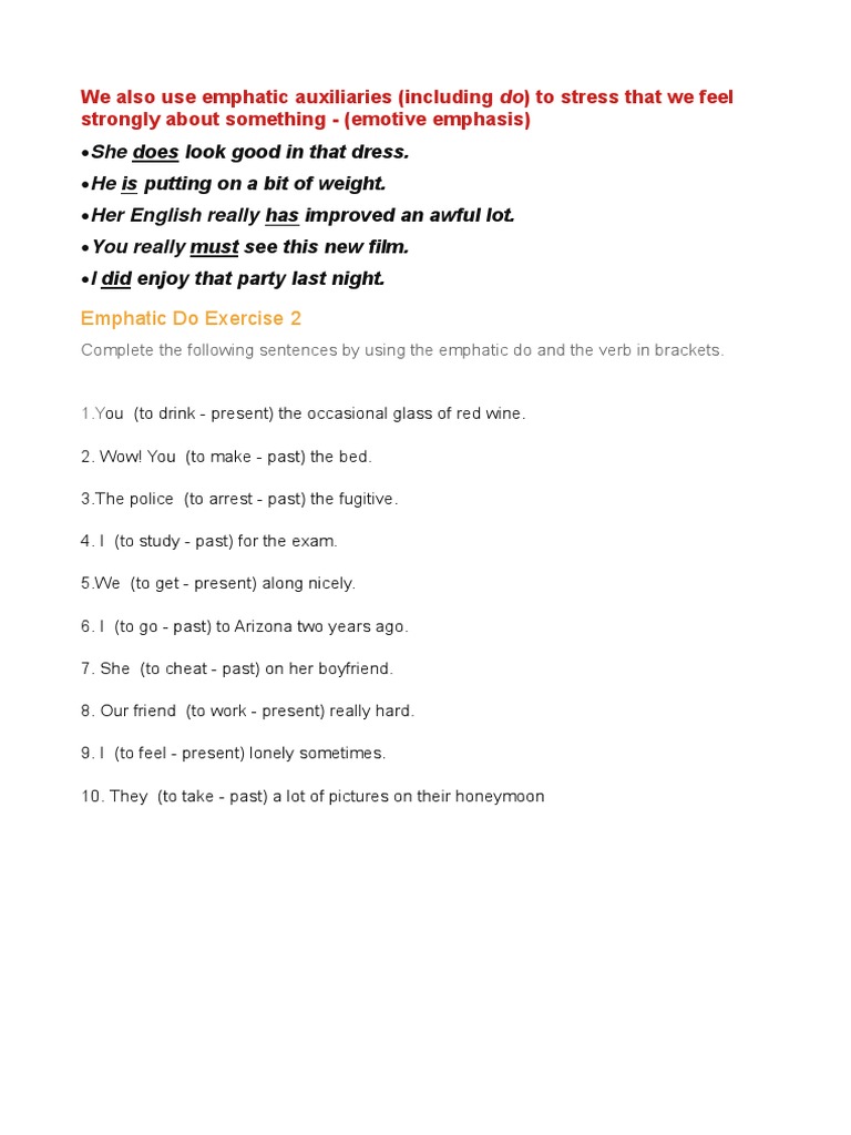 Emphatic Do Did | PDF