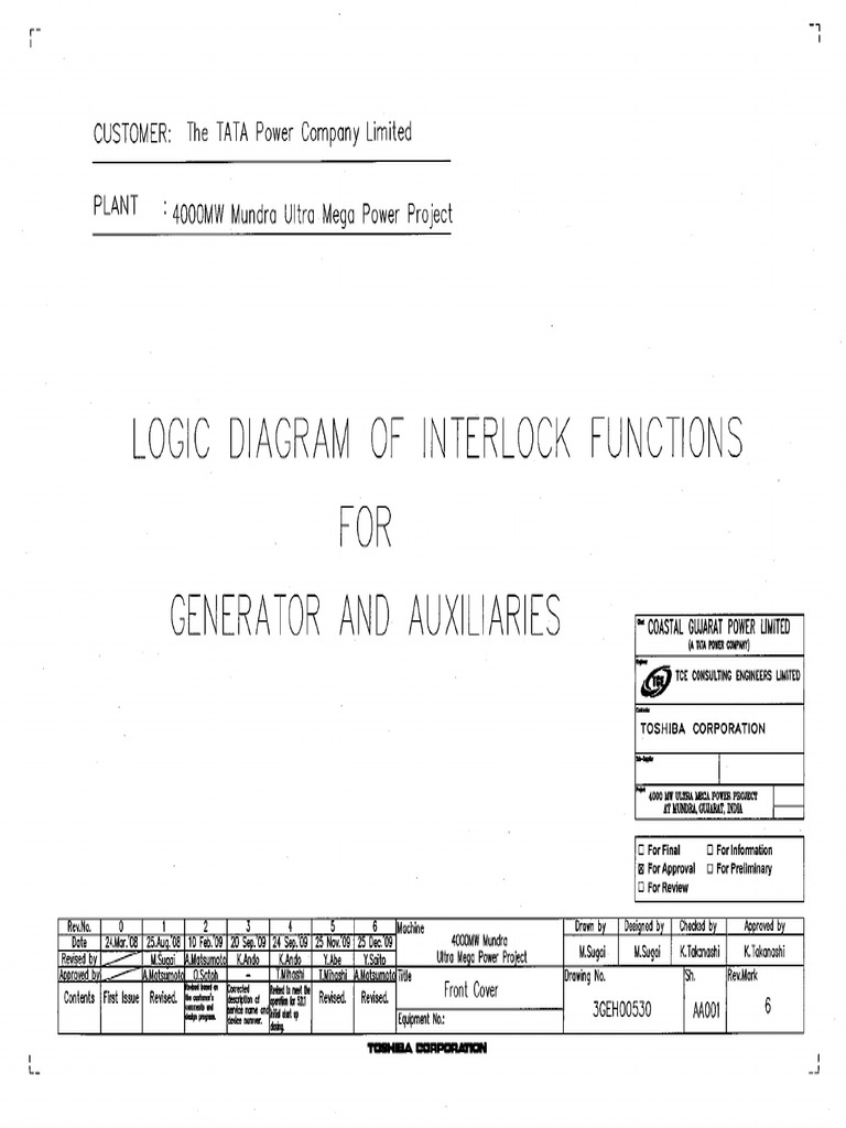 3GEH00530 R6 Logic Diagram of Interlock Functions For Generator and ...