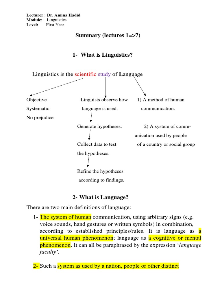 Intro to Linguistics for Freshmen | PDF | Linguistics | English Language