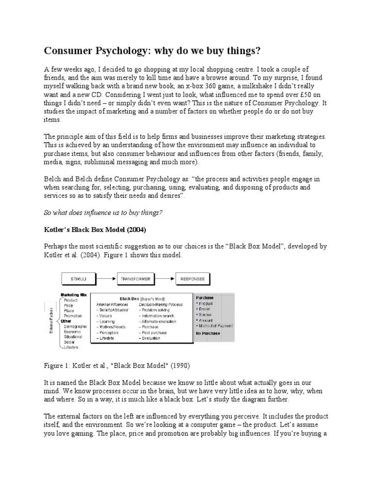 Consumer Psychology: Why Do We Buy Things?: So What Does Influence Us ...