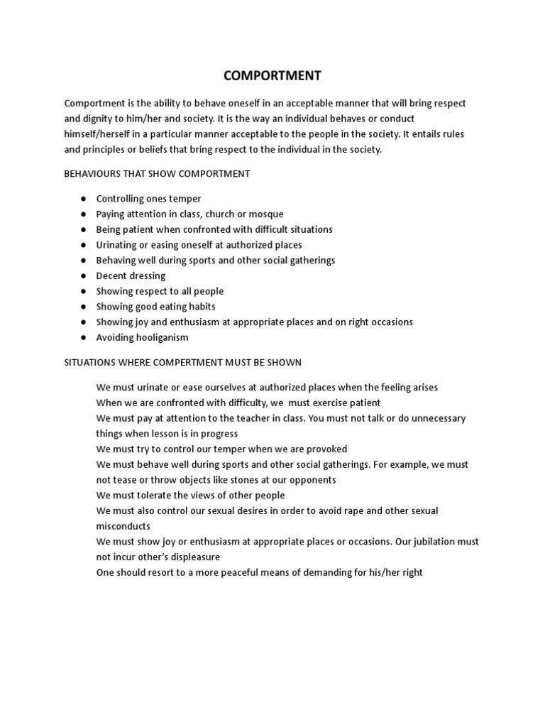 The Importance of Comportment and Courtesy: Guidelines for Respectful ...