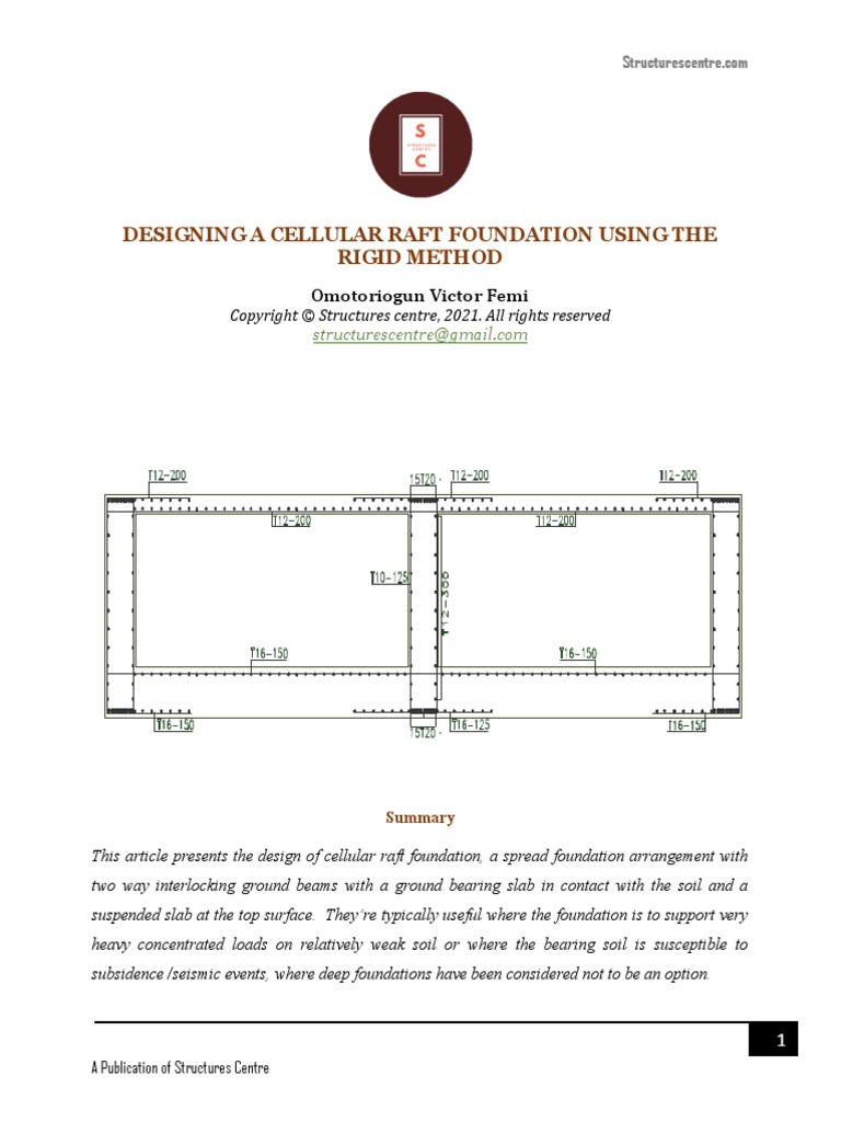 Design of Cellular Rafts Foundations 1 | PDF | Beam (Structure ...