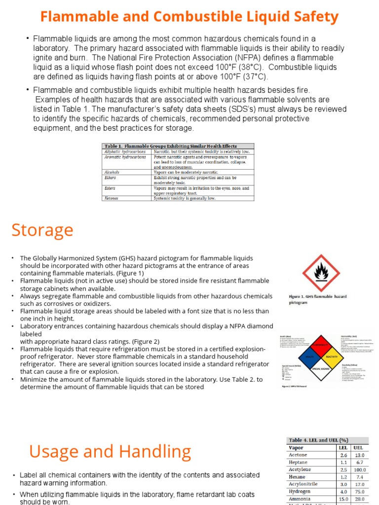 Flammable and Combustible Liquid Safety | PDF | Physical Sciences ...