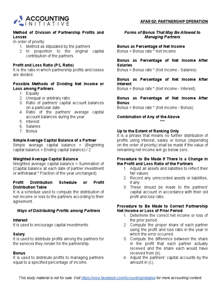 AFAR 02 Partnership Operation | PDF