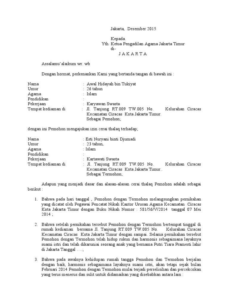 Contoh Gugatan | PDF