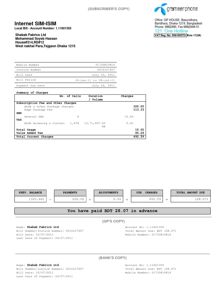 Shabab Fabrics Ltd Local Bill Summary | PDF | Finance & Money Management