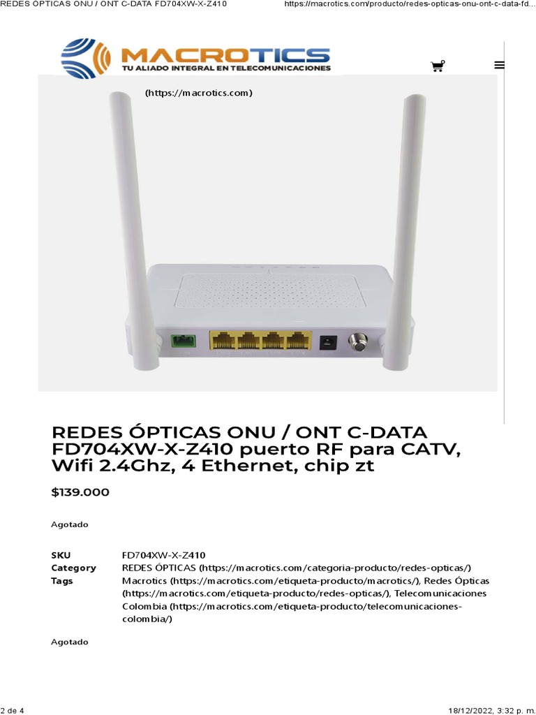 Ont C-Data FD704XW-X-Z410 | PDF