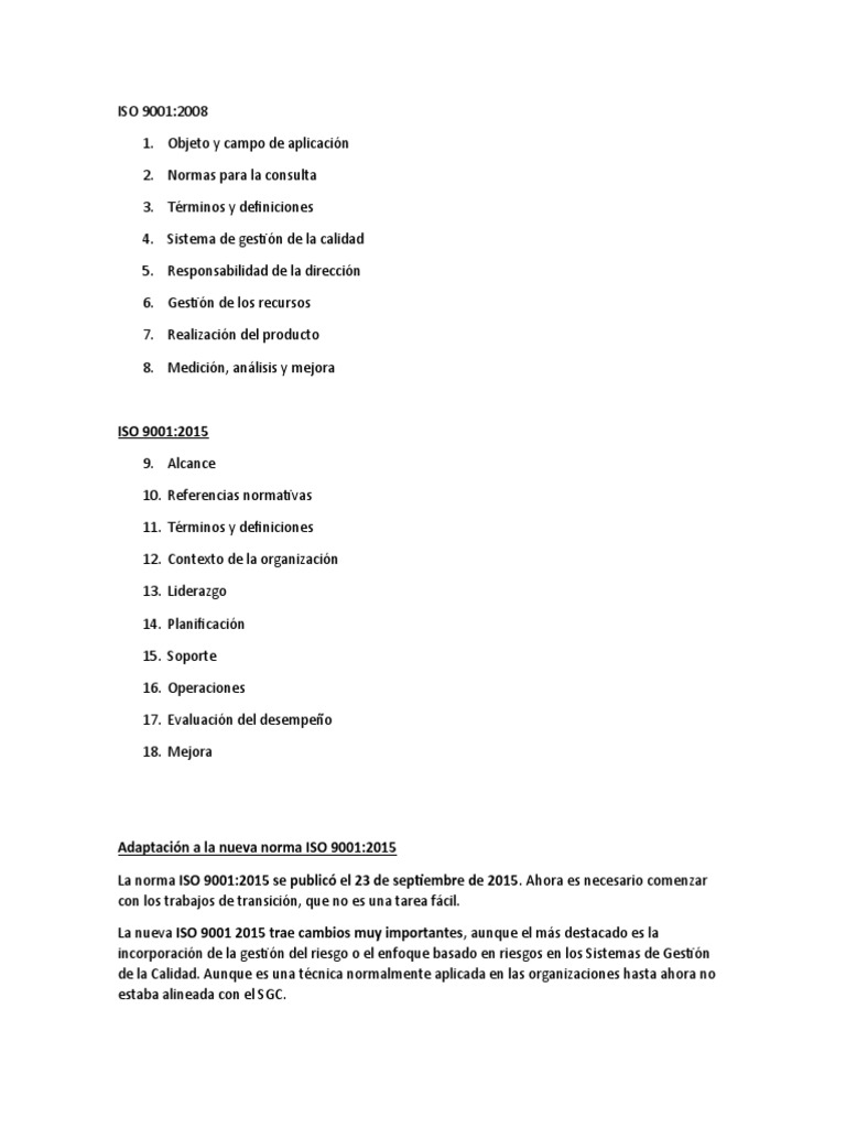 Iso 2015 | PDF | Organización internacional para la estandarización | Sistema de manejo de calidad