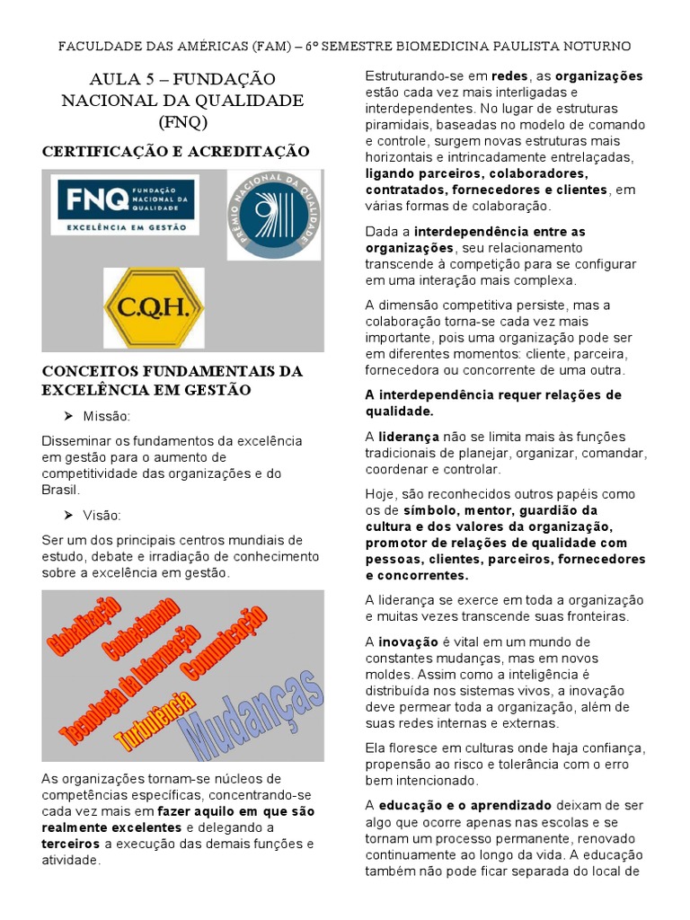 Excelência em Gestão e FNQ | PDF | Inovação | Aprendizado