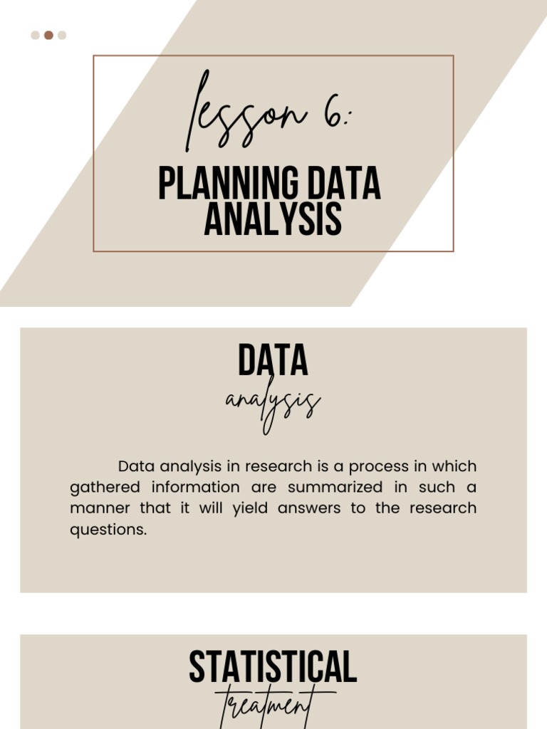 LESSON 6 Planning Data Analysis | PDF | Computers