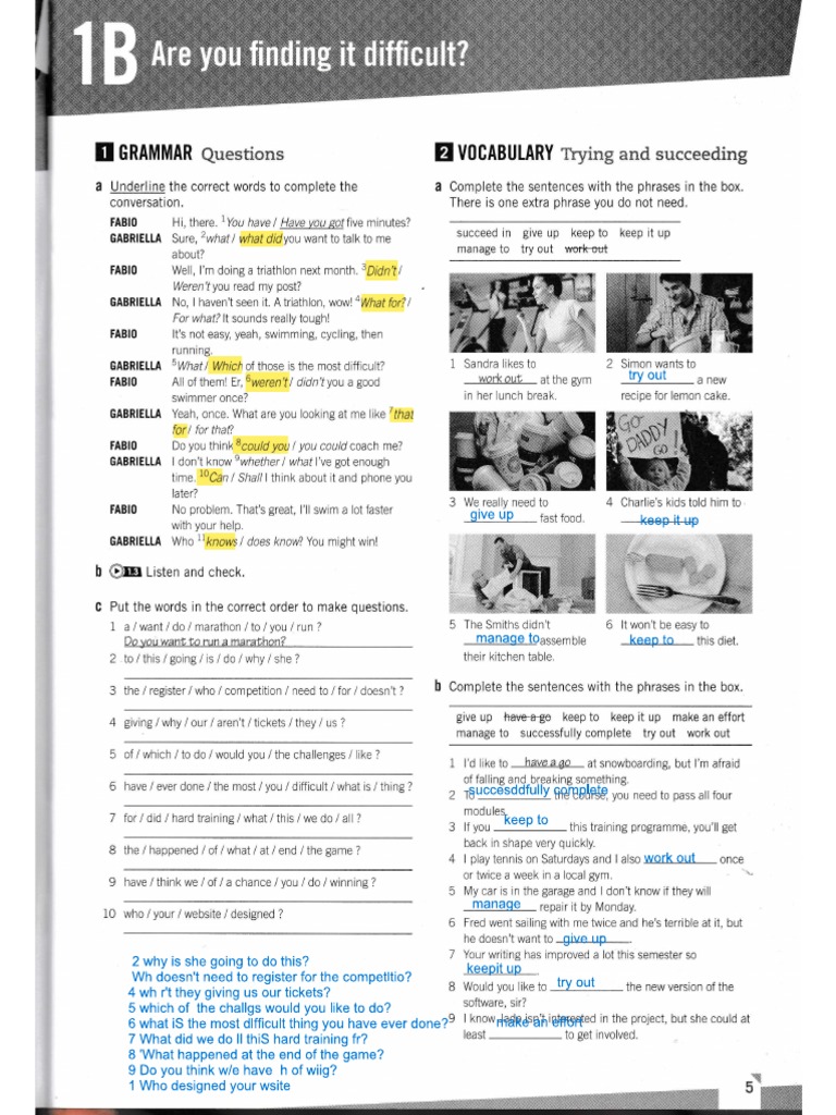 Workbook 1B CAMBRIGE | PDF