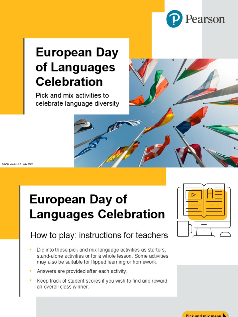 European Day of Languages Activities Guide | PDF | Spanish Language ...