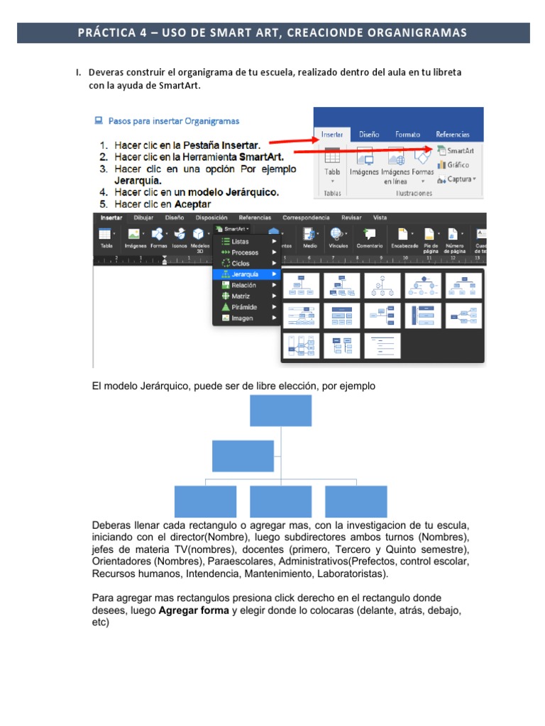 Organigramas y diagramas con SmartArt | PDF