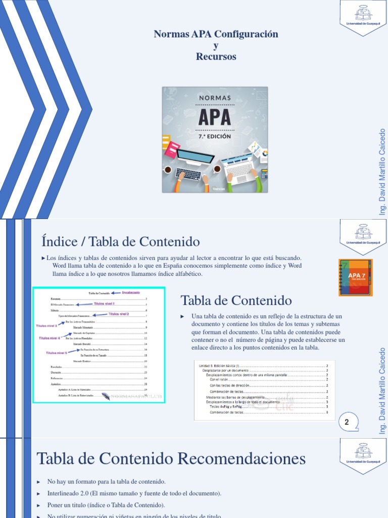 Unidad 2 Clase 8 Normas Apa Y Su Configuracion Indice Y Graficos Pdf