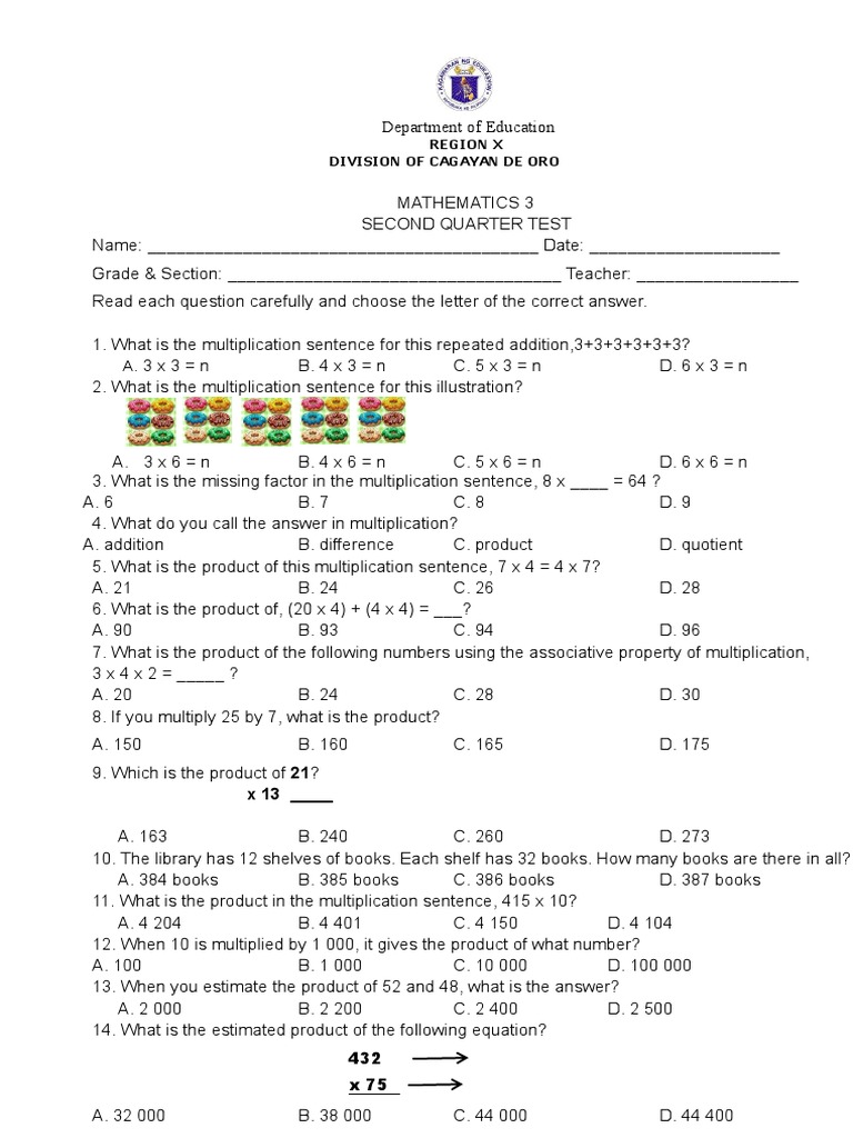2nd Quarter Math | Download Free PDF | Multiplication | Arithmetic