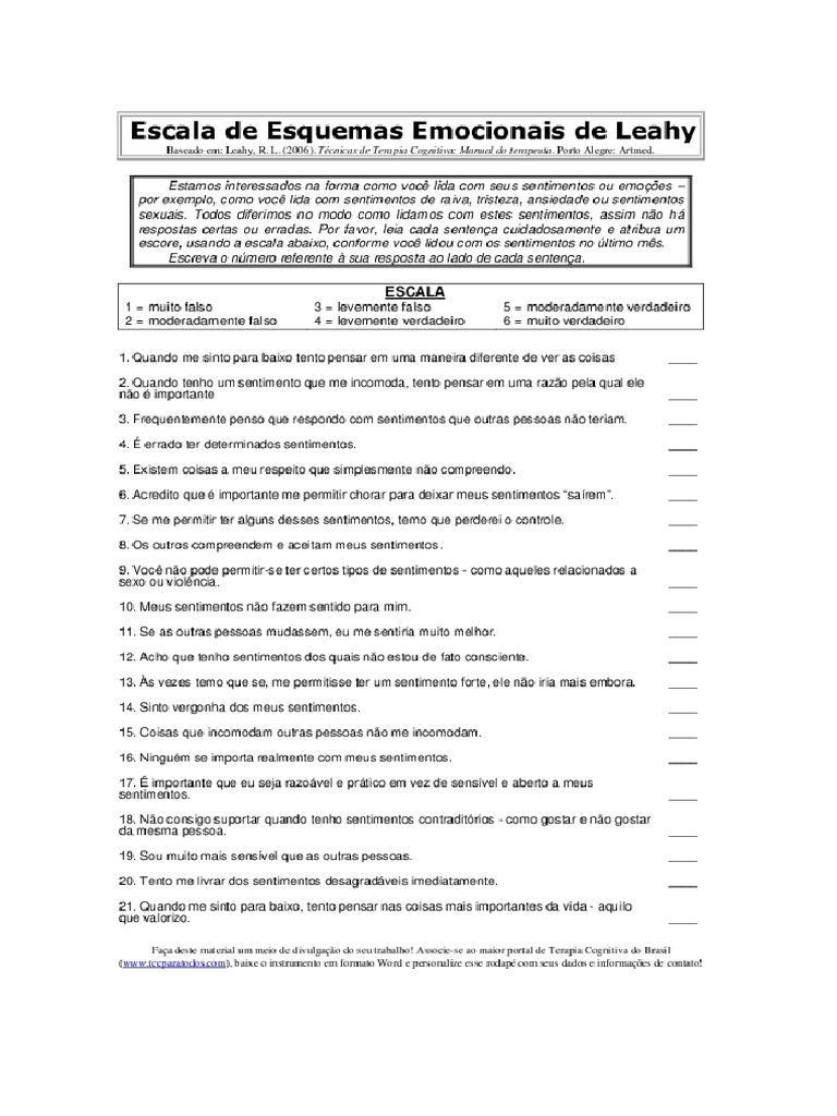 Escala Esquema Emocional | PDF