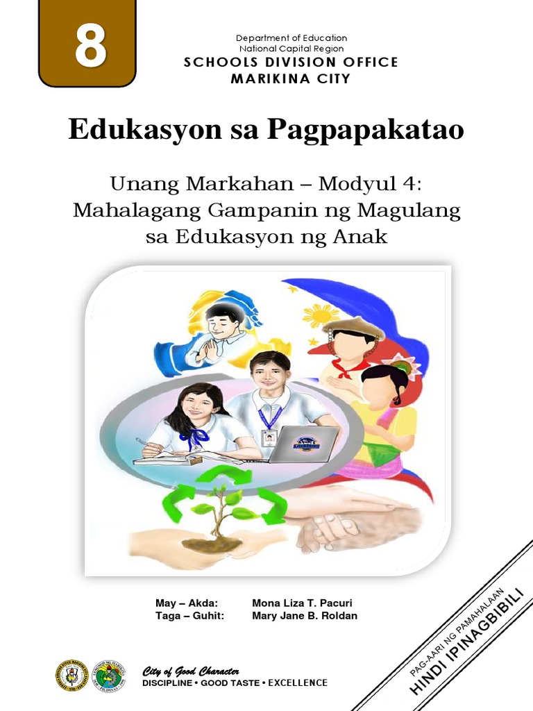 ESP8 - Q1 - MOD4 - WEEK4 - Mahalagang Gampanin NG Magulang Sa Edukasyon ...