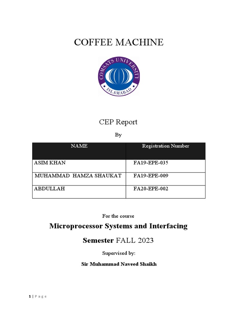 COFFEE MACHINE | PDF | Microcontroller | Embedded System