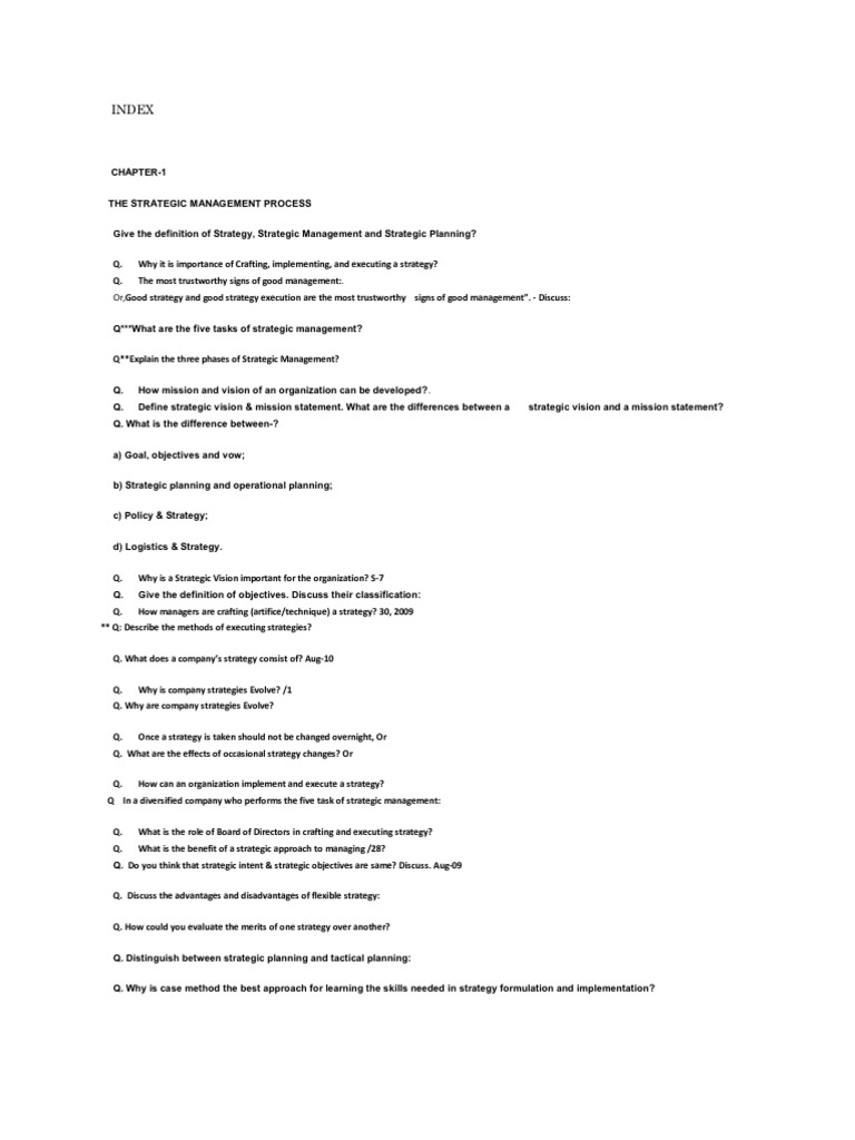 Strategic Management Questions For ICMAB | PDF | Strategic Management ...