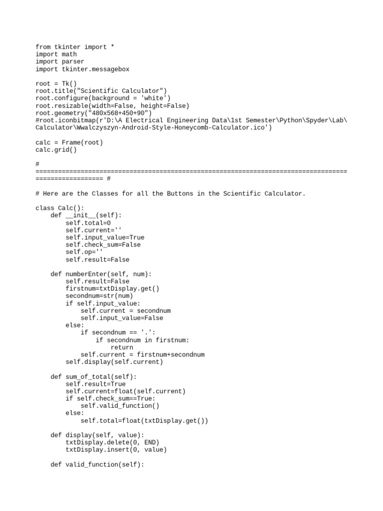 Calculator Py | PDF | Software | Mathematics Calculator Py | PDF | Software | Mathematics