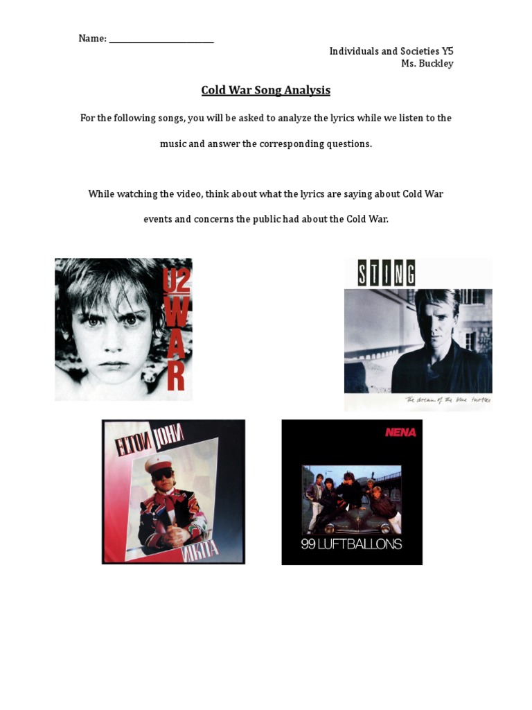 Cold War Song Analysis | PDF