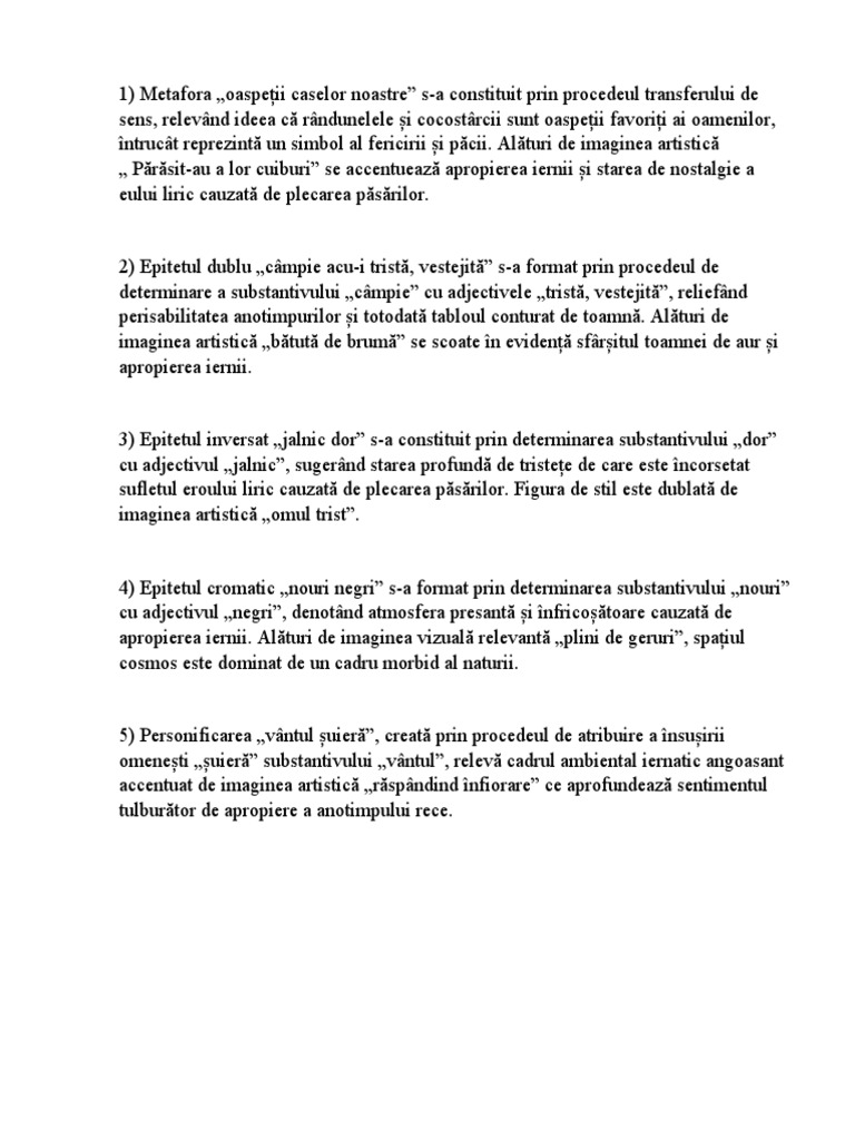 Comentarea Figurilor de Stil | PDF