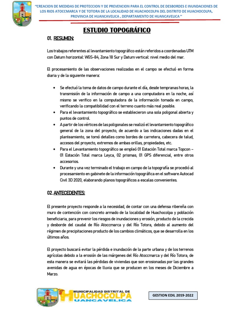 Estudio Topografico | PDF | Topografía | Geografía Física