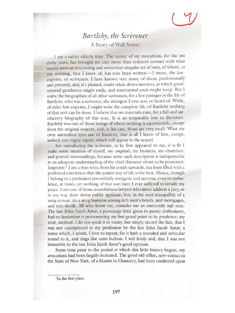 Bartleby, The Scrivener | PDF
