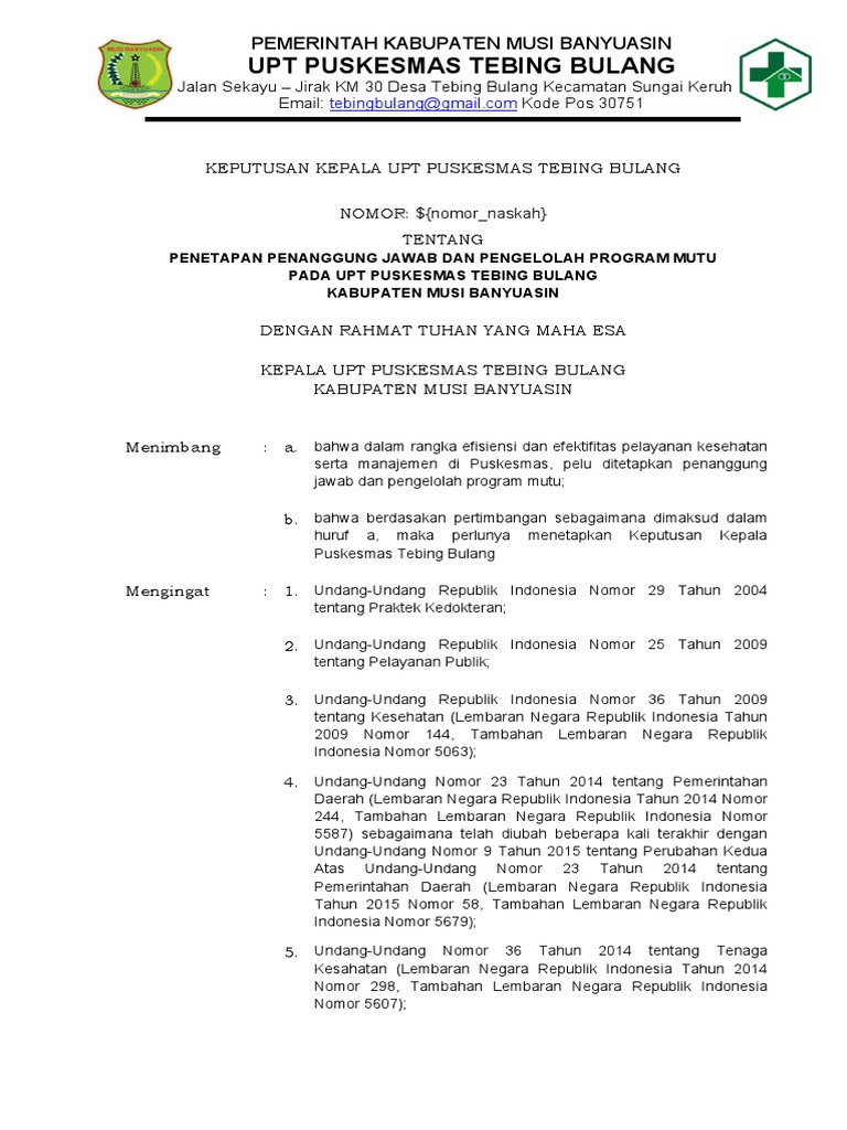 SK PJ MUTU & Pengelolah Program 2023 | PDF