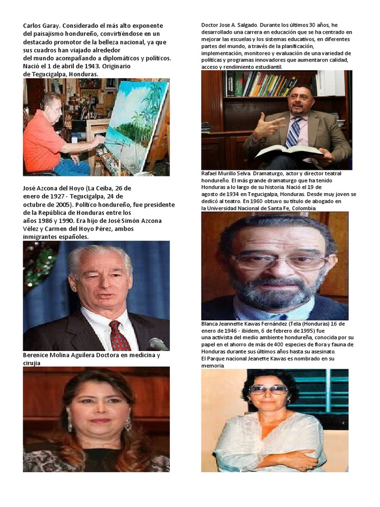 10 Personajes Sobresalientes de Honduras | PDF | Honduras